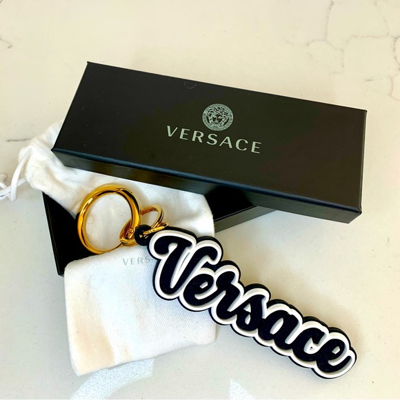 Versace | Accessories | Versace New Black White Sporty Varsity Logo ...